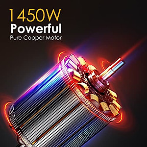 Enfmay Smoothie Blender Maker, 1450W Powerful Blender for Kitchen with 2L BPA-Free Tritan Container, 6 Stainless Steel Blades and Stepless Speeds, Kitchen Blender for Shakes/Smoothies/Ice/Soup/Nut, Silver