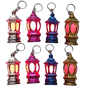 Uonlytech 60pcs Torch Favors Arabian Random Mini Color Keyring Practical Charm Chain Party Fillers Charms Style Lamp Bag Handbag Muslim Gifts Pendant Lights Home Lantern, Small