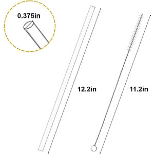 Replacement Straw for Stanley 40 oz 30 oz Cup Tumbler, 10 Pack Reusable Straws with Cleaning Brush for Stanley Adventure Travel Tumbler, Plastic Clear Straw for Stanley Accessories