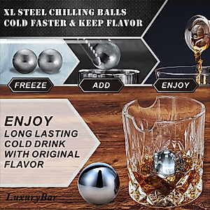 Cigar Whiskey Decanter Sets for Men with 4 Chillball & Bamboo Tray,Whiskey Decanter Set Liquor Decanter Whiskey Set Gifts for Men,Tequila Decanters for Alcohol,Bourbon Decanter
