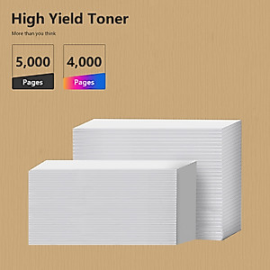 C230/C235 Black, Cyan, Magenta, Yellow High Capacity Toner Cartridge (4-Pack) - Replacement for Xerox C230 C235 Printer - 006R04383 006R04384 006R04385 006R04386