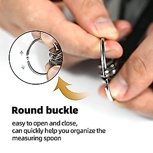 Measuring Spoons Set, Stainless Steel Teaspoon Measuring Spoons for Measuring Dry and Liquid Ingredients, Tablespoon Measure Spoon Set of 6 with Bonus Leveler, Dishwasher Safe