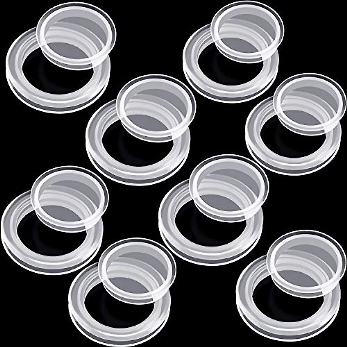 Maitys 8 Pieces Silicone Umbrella Hole Ring Plug Set for Glass Outdoors Patio Table Deck Yard, 2 Inch (Clear)