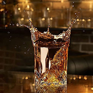 OPAYLY Whiskey Glasses Set of 2, Rocks Glasses, 10 oz Old Fashioned Tumblers for Drinking Scotch Bourbon Whisky Cocktail Cognac Vodka Gin Tequila Rum Liquor Rye Gift for Men Women at Home Bar