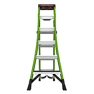 Little Giant Ladders, King Kombo 2.0 XT, Industrial, M6, 6 Ft. A Frame, 10 Ft. Extension, Fiberglass, Type 1AA, 375 lbs Weight Rating, (13936-071), Hi-viz Green