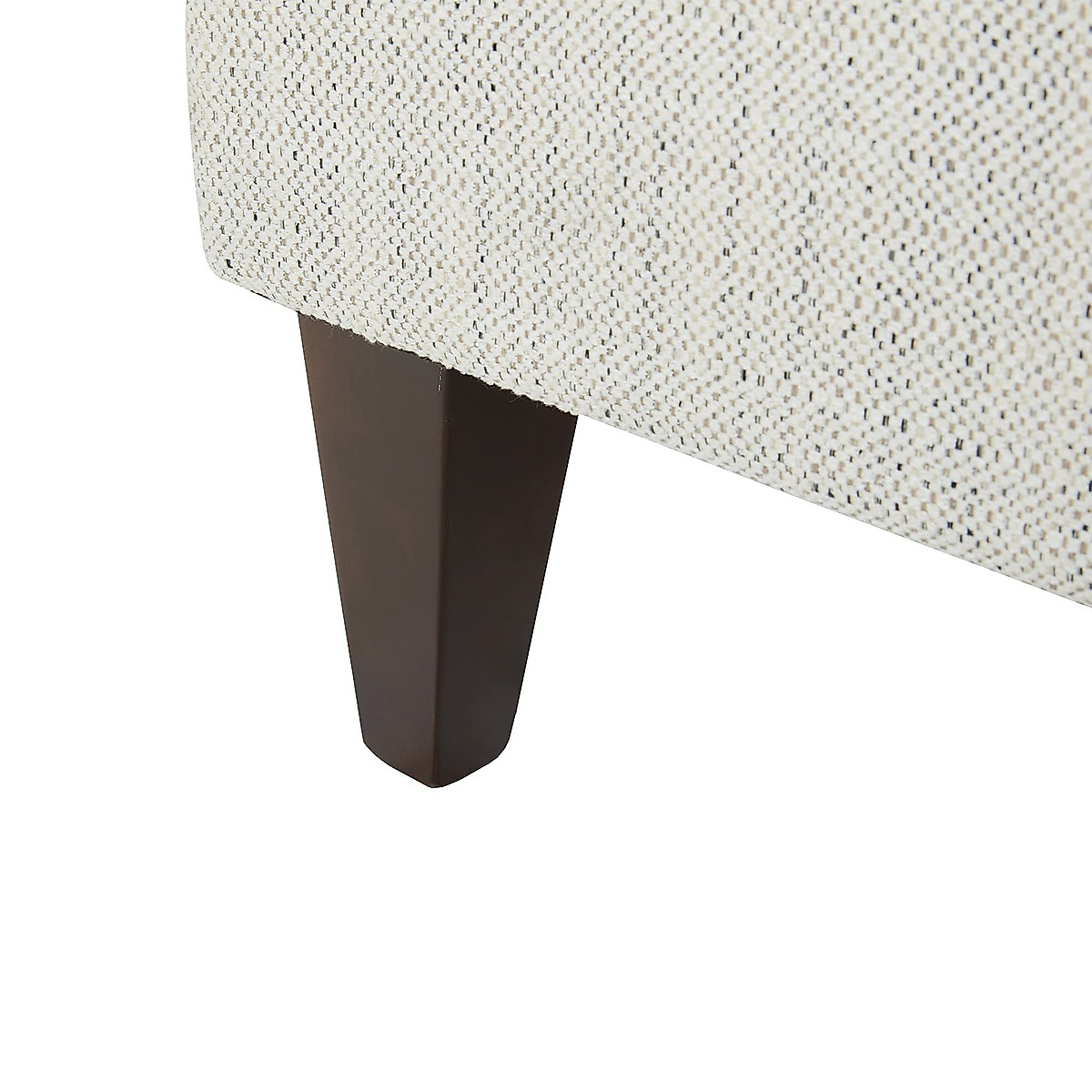 CHITA Channel Tufted Storage Ottoman Bench, Square Fabric Ottoman with Storage for Living Room Bed, Ivory