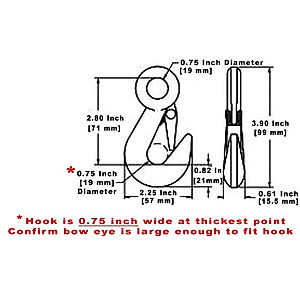 CustomTieDowns 2 Inch Wide Replacement Boat Winch Strap, Boat Hook On One End, 10 Inch Safety Strap with A Forged Snap Hook, 1 Inch Loop On Opposite End for Attachment to Winch, 1333 lb WLL (20 Feet.)