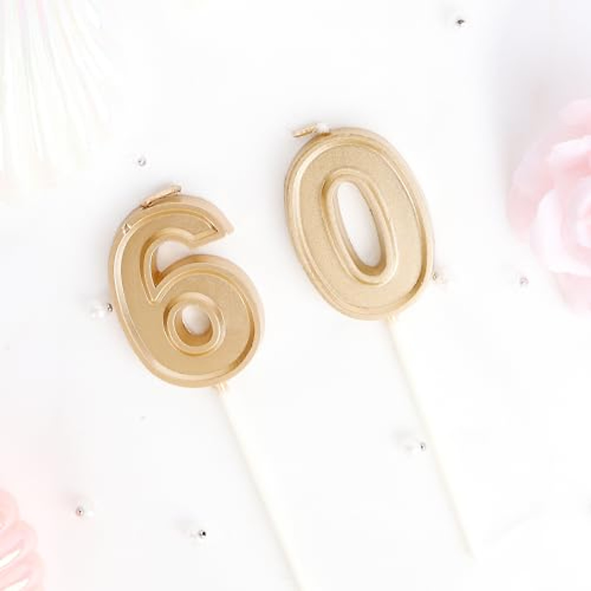 CURASA 60th Birthday Decorations Decor for Women Rose Gold 60 Birthday Sash and Crown Rhinestones Tiara 60 & Fabulous Sash 60th Birthday Cake Topper 60th Birthday Candles 60th Birthday Gifts for Women