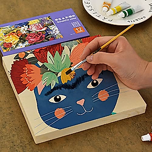 YoleShy 6 Pcs 8'' x 8'' Unfinished Wood Cradled Painting Panel Boards for Arts & Craft - Wooden Canvas Panels