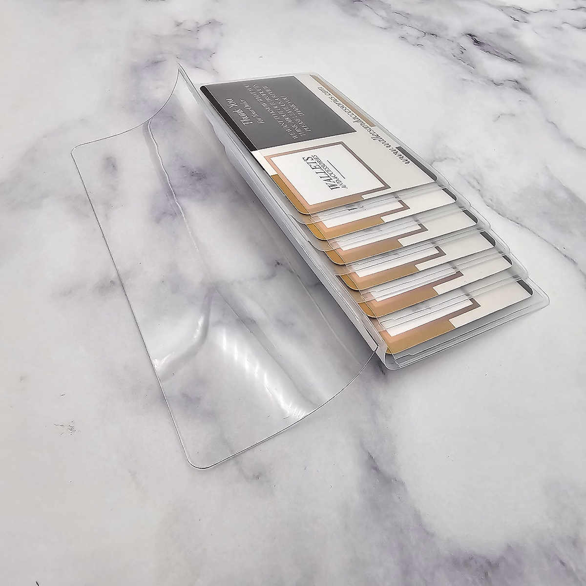 Pack of 2 Wallet Inserts Clear Plastic Vinyl Picture and Card Holder Checkbook 6 Page