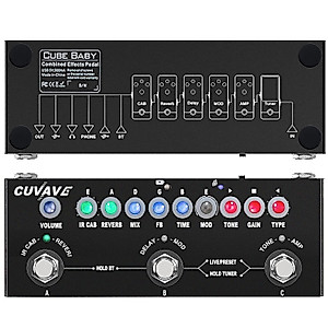 Multi Effects Guitar Pedal,Cube Baby Guitar Multi Effects Pedal Delay Chorus Phaser Reverb Effect Pedal