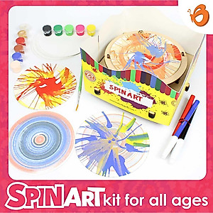 ButterflyEdufields 2in1 Spin Art Machine & Drawing Robot, DIY Spin & Paint Art Craft Kit,STEM Construction Activity Toys for Kids 6+ Years Boys Girls, Best Gift for Kids