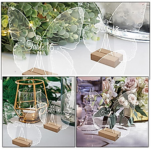 NUOBESTY Blank Table Signs 10 Sets Butterfly Table Placement Wedding Party Decorations Wedding Decorations Butterfly Table Sign Acrylic Table Sign Dining Room Table Decor Blank Flag Desk