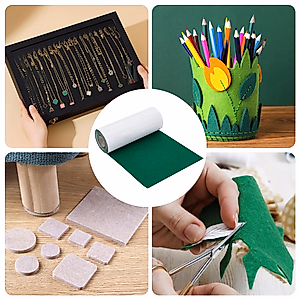 BENECREAT 13 Feet Green Self Adhesive Felt Fabric 10 x 157 Inch Large Felt Fabric Roll Shelf Liner for DIY Costume Making Jewelry Box Drawer Liner Scrapbooking Silhouette