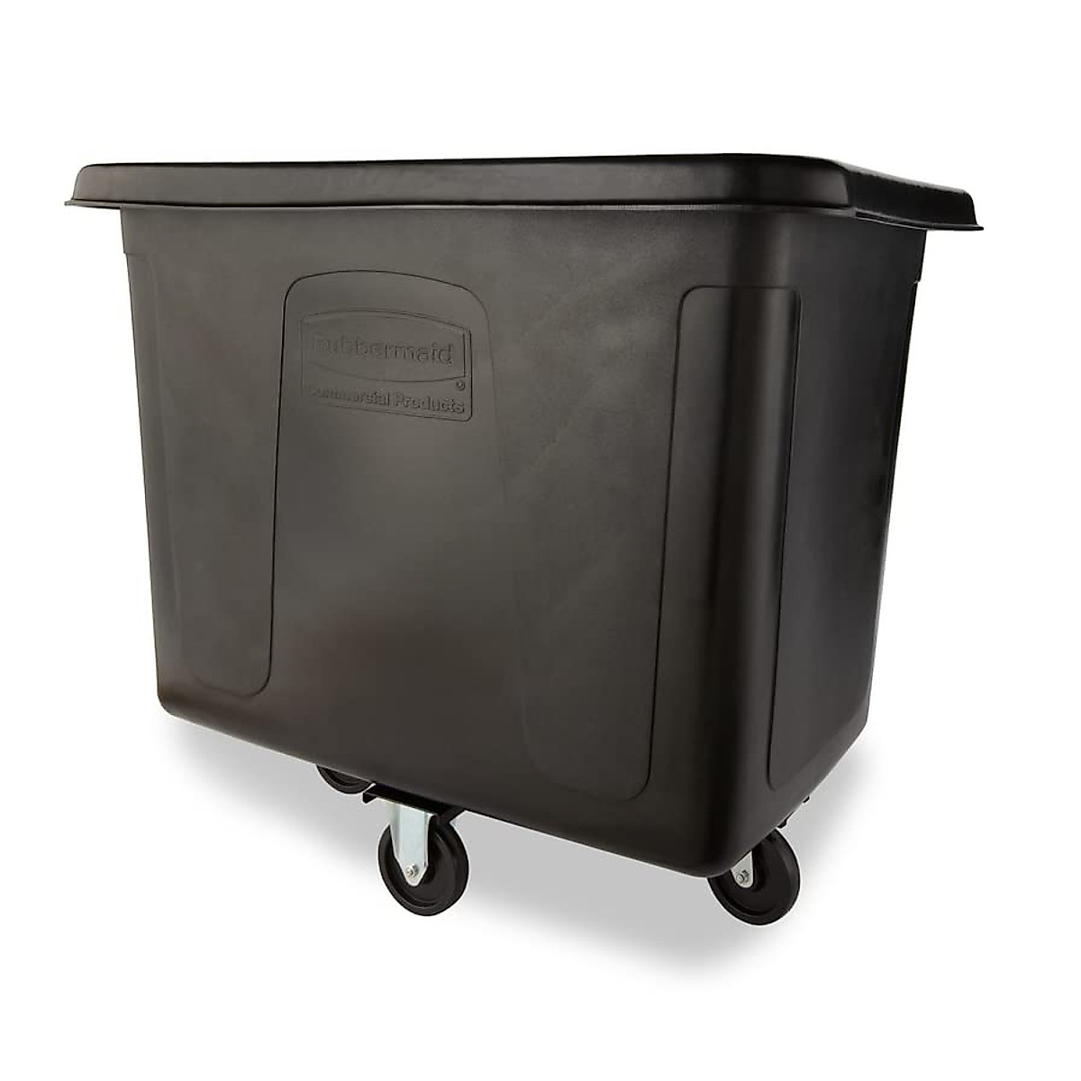 Rubbermaid Commercial MDPE 102.9-Gallon Laundry and Waste Collection Cube Truck, Rectangular, 31-Inch Width x 43-3/4-Inch Depth x 37-Inch Height, Black (FG461600BLA)