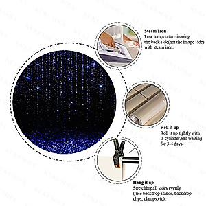 KUKUSOUL Glitter Bokeh Backdrop Royal Blue Shining Bokeh Spots Wedding Decoration Photography Background 7x5ft Birthday Dance Party Baby Shower Photo Booth Props KU775