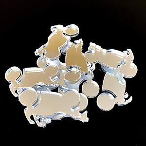 Super Cool Creations Motorbike Shaped Crafting Mirrors, Set of 10, Many Colours, Shatterproof Acrylic, Latte, Pack of 10 x 4cm