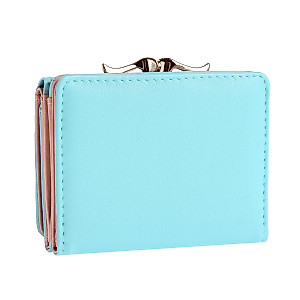 Damara Womens Metal Frame Kiss-lock Small Clutch Cards Holder Wallet,Black