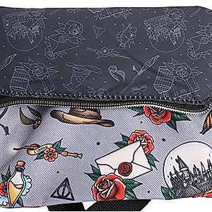 Loungefly Harry Potter Passport Crossbody Travel Bag AOP Relics Tattoo Print