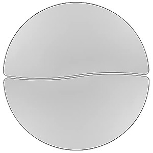 Flash Furniture 2 Piece 47.5" Circle Wave Collaborative Grey Thermal Laminate Activity Table Set - Height Adjustable Short Legs