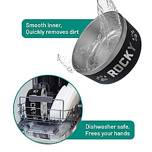 Personalized Dog Bowl - Custom Stainless Steel Dog Bowls Non Slip 16 oz., 32 oz. or 64 oz. - Dishwasher Safe - Personalized Dog Bowls with Name - Insulated Stainless Steel Dog Bowls