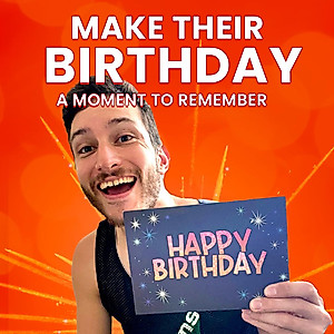 100 Greetings LIGHTS & SOUND 'Fireworks & Cheering' Birthday Pop Up Card - Happy Birthday Card for Wife, Husband, Him, Her, Women & Men – Pop Up Birthday Greeting Cards - 1 Card Only