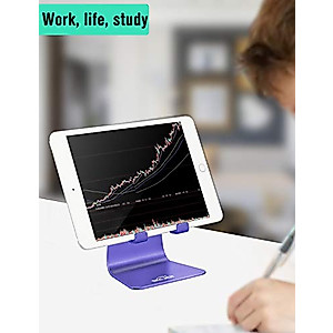 SKEJER Adjustable Cell Phone Stand, Phone Holder,Tablet Stand Dock,Aluminum Desktop Compatible with iPhone 12 iPad,Samsung Galaxy,Google All Smart Phone/Tablets Under 10 in-Royal Purple