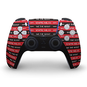 Head Case Designs Officially Licensed AC Milan Sempre Milan 1899 Art Vinyl Faceplate Sticker Gaming Skin Decal Compatible with Sony PlayStation 5 PS5 Digital Edition Console and DualSense Controller