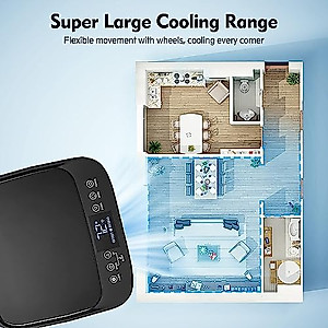 8,000 BTU Portable Air Conditioners Cools up to 350 Sq.ft, Portable AC Built-in Cool, Dehumidifier, Fan Modes, Room Air Conditioner with Remote Control/Installation Kits, White