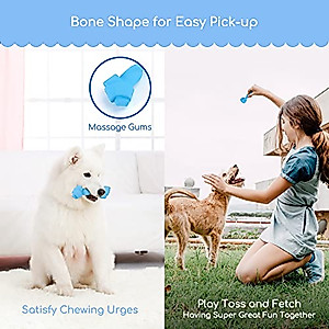 Nobleza Dog Chew Toy, Durable Hard Dog Bone Toy for Teething and Teeth Exercise, Safe Natural Rubber Puppy Chew Toy for Small and Medium Dogs, 5.4 * 1.8 * 1.4 in, Blue