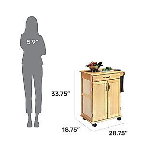 Homestyles General Line Mobile Kitchen Cart, FURNITURE, Natural