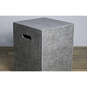 Propane Tank Cover Square For Outdoor Firepit, Backyard Hideaway Side Table, Security hold 20lbs Tank (Grey (travertine finish))