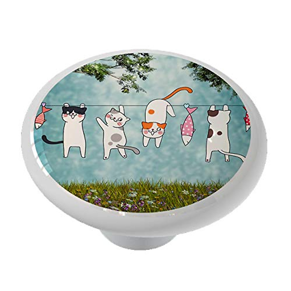 Gotham Decor Clothesline Cats Laundry Room Drawer/Cabinet Knob