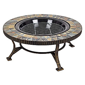 Pleasant Hearth GHP Group OFW088RC fire Pit, Rubbed Gold