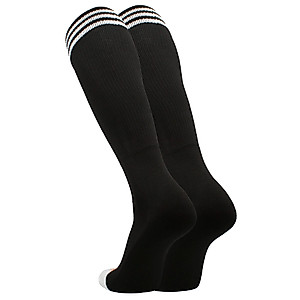 TCK Prosport Striped Tube Socks (Black/White, X-Small)