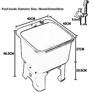 Mop Sink Floor Mount Mop Service Basin, Commercial Shop Sink with Faucet, Household Balcony Utility Sink Wash Station Laundry Tub Slop Sink