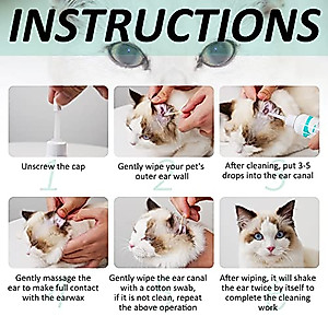 SUPSERSR Dog Ear Cleaner 60ML, Dog & Cat Ear Cleaning Solution,Pet Ear Wash Cleaner Treatment & Controlling Odor…