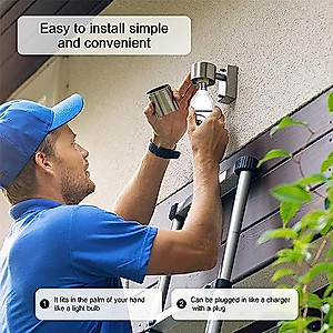 QAMY 3MP Light Bulb Security Camera, 5g WiFi Light Bulb Camera 360 Degree Full Colour Night Vision, Motion Detection, WiFi Panorama Camera Light Bulb Easy to Install, Support for Cloud Services