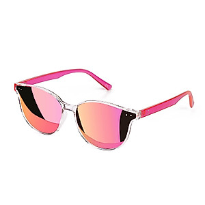 Sumato Sunglasses Womens, Cat Eye Pink Sunglasses for Women with Mirrored Trendy Lens UV400 Blocking