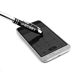 "HUBBY" Engraved Gift Pen w/LED Light & Stylus Tip - Gift Ideas for Husband from Wife for Anniversary, Wedding, Valentine's Day, Father's Day - Multi-function Pen with Presentation Box