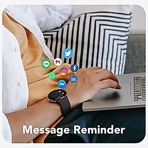 Parsonver Smart Watch Answer Make Call, AMOLED Always-on Display Smartwatch for Android and iOS Phones with Bluetooth Call/Dial, Fitness Activity Tracking, Sleep Monitor, Pedometer, Black, AIROR1