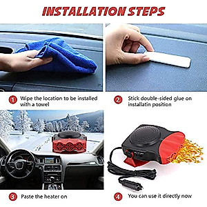 Car Heater 12V Fast Heating Defrost Defogger, That Plug into Cigarette Lighter Portable Automobile Heater Electronic Vehicle Heater Handheld Windscreen Fan 2 in 1 for All Cars