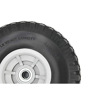 10" Flat Free Solid Tire Wheel，for Dolly Handtruck Cart，10" Flat Free Tires Air Less Tires Wheels with 5/8" Center - Solid Tire Wheel for Dolly Hand Truck Cart/All Purpose Utility Tire on Wheel