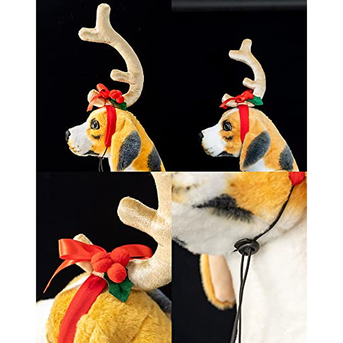 Dog Antler Headband Reindeer Horn Headpiece Christmas Dog Costume Accessories Headwear Halloween Pet Costume
