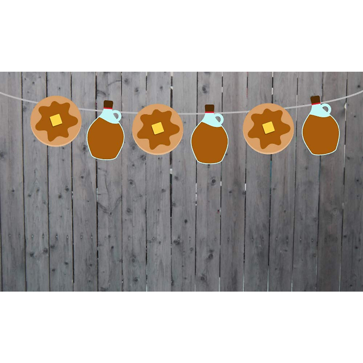 4.3" Tall SYRUP AND PANCAKE Garland, Pancake Garland, Pancake Banner, Pancake Birthday Banner, Pancake Party, Pancake Decorations