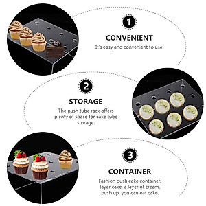 DOITOOL 1 Set 12 Hole Push Pop Cake Stand and Clear Push- up Cake Pop Shooter Plastic Containers for Wedding Baby Shower Birthday Parties