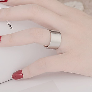 Jude Jewelers 12mm Stainless Steel Matte Brushed Classic Simple Plain Wedding Band Statement Biker Anniversary Ring (Silver, 9)