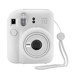 Fujifilm Instax Mini 12 Instant Camera with Case, 60 Fujifilm Prints, Decoration Stickers, Frames, Photo Album and More Accessories (Clay White)