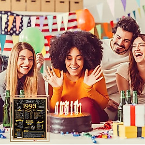 FALAMON Framed 30th Birthday Decorations for Women or Men, 8x10 Birthday Anniversary Decorations Poster, Birthday Party Supplies Gifts, Back in 1993