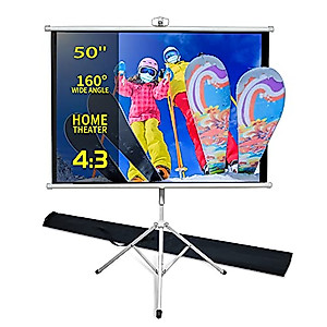 TRMESIA Portable Projector Screen 50in with Foldable Tripod Stand,Pull Down Small Screen for Projector,Projection Mini Movie Screen and Stand 4:3 Ratio & Carry Bag for Indoor Outdoor Movie Night